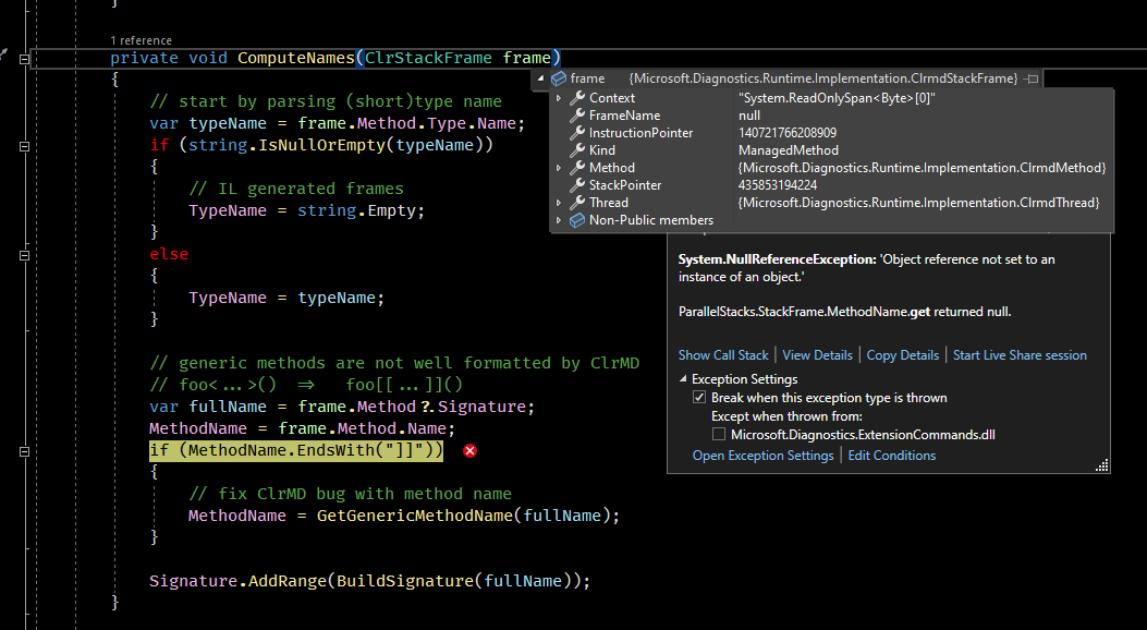 Dotnet Dump Pstacks Command Fails With A Nullref · Issue 3687