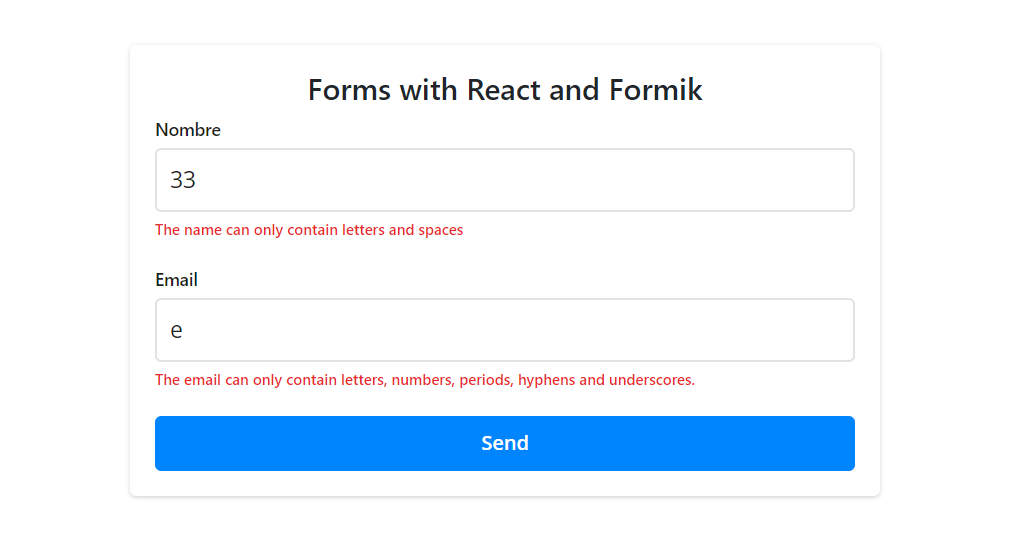 GitHub - KarinaHeras/FormwithFormik: Crearemos un formulario con la librería de formik que nos ...