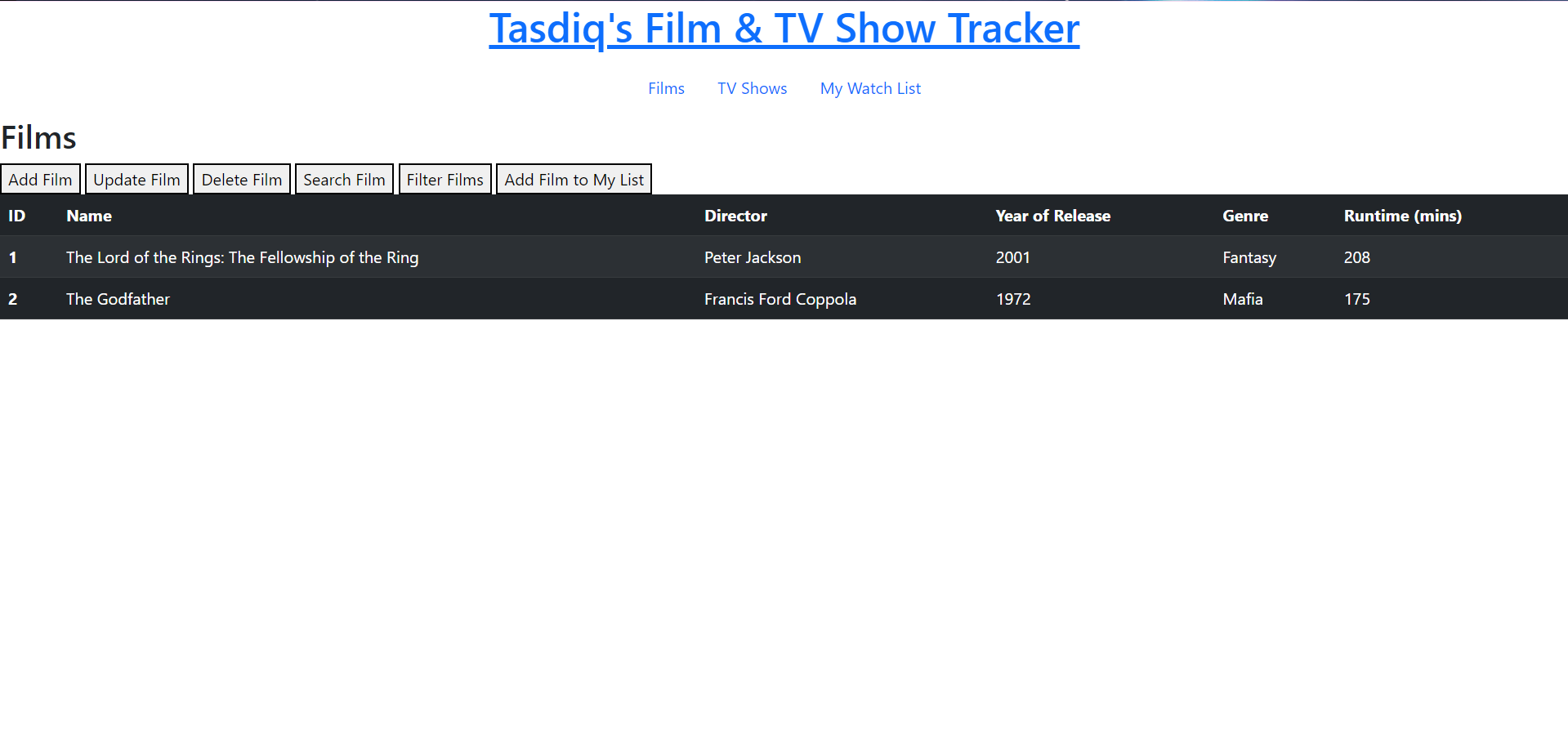 GitHub - Tasdiq-Dewan/Film-TV-Tracker-Project: Film and TV tracking website for QA Academy ...