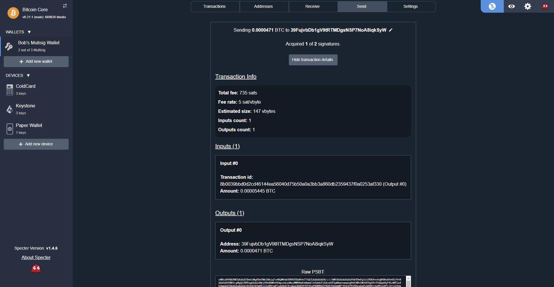 Upload signed Multsig .psbt，specter prompts “failed to fetch” · Issue #1265 · cryptoadvance ...