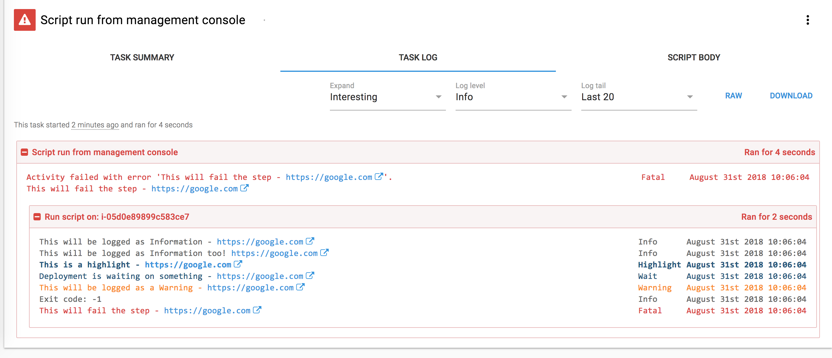 Task log links in highlight messages dont render as links · Issue #4847 · OctopusDeploy/Issues ...