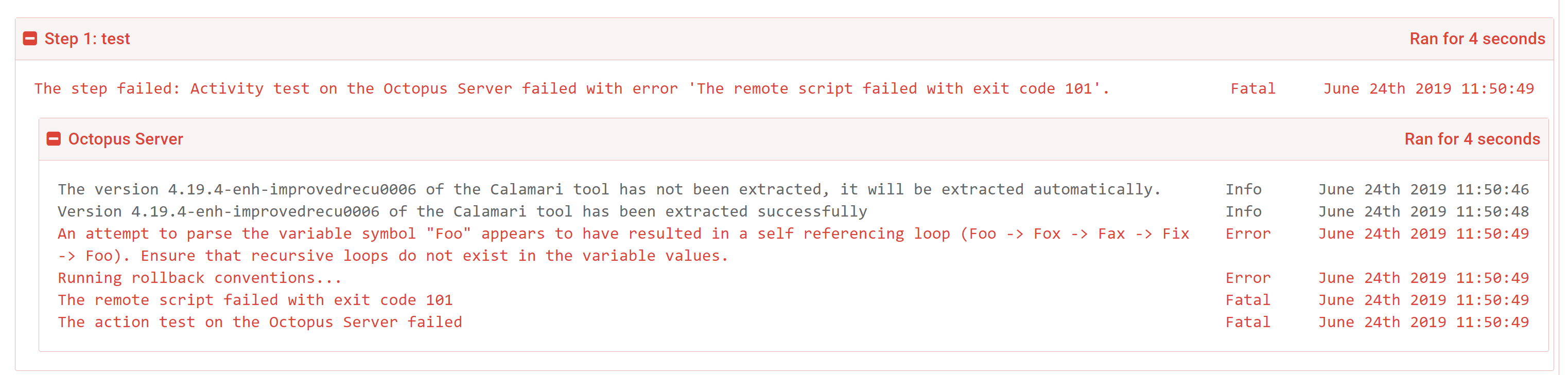 Improve recursive variable exception message · Issue #5642 · OctopusDeploy/Issues · GitHub