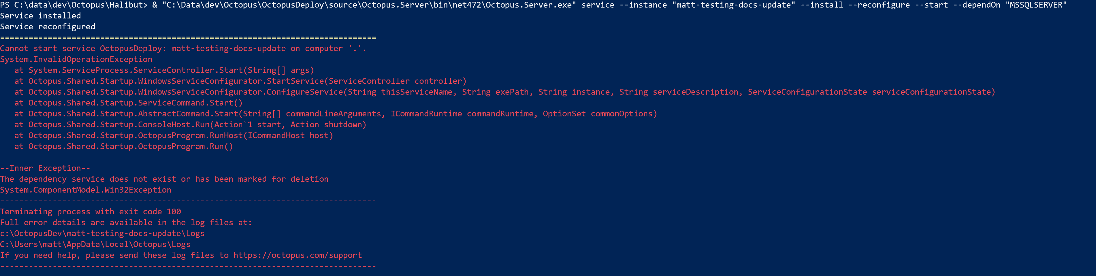 Specifying a bad DependsOn arg to the service command fails with unhelpful error · Issue #5846 ...