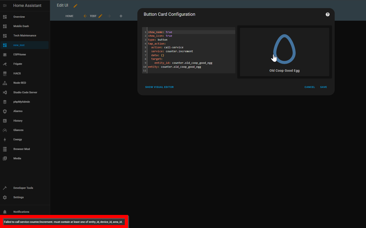 Counter: Increment service fails from lovelace button · Issue #14039 · home-assistant/frontend ...