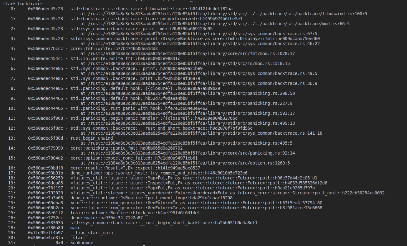 thread deno-worker-1 panicked · Issue #9445 · denoland/deno · GitHub