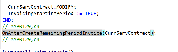 Event Request Codeunit Servcontractmanagement 5940 In Methods Postpartialservledgentry And