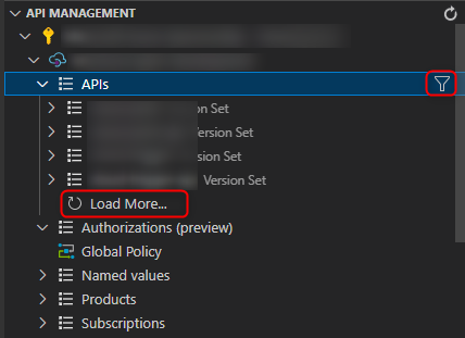 Filter feature for API doesn't get all the APIs · Issue #205 · microsoft/vscode-apimanagement ...