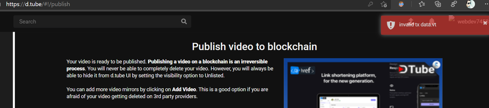 invalid tx data.vt · Issue #233 · dtube/dtube · GitHub
