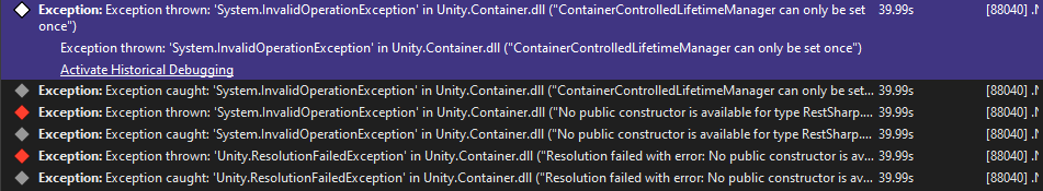 Unity.ResolutionFailedException: RestSharp.Athuenticators.IAuthenticator, is an interface....Are ...