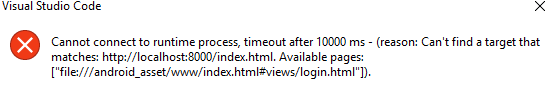 Cannot connect to runtime process, timeout after 1000 ms - (reason ...