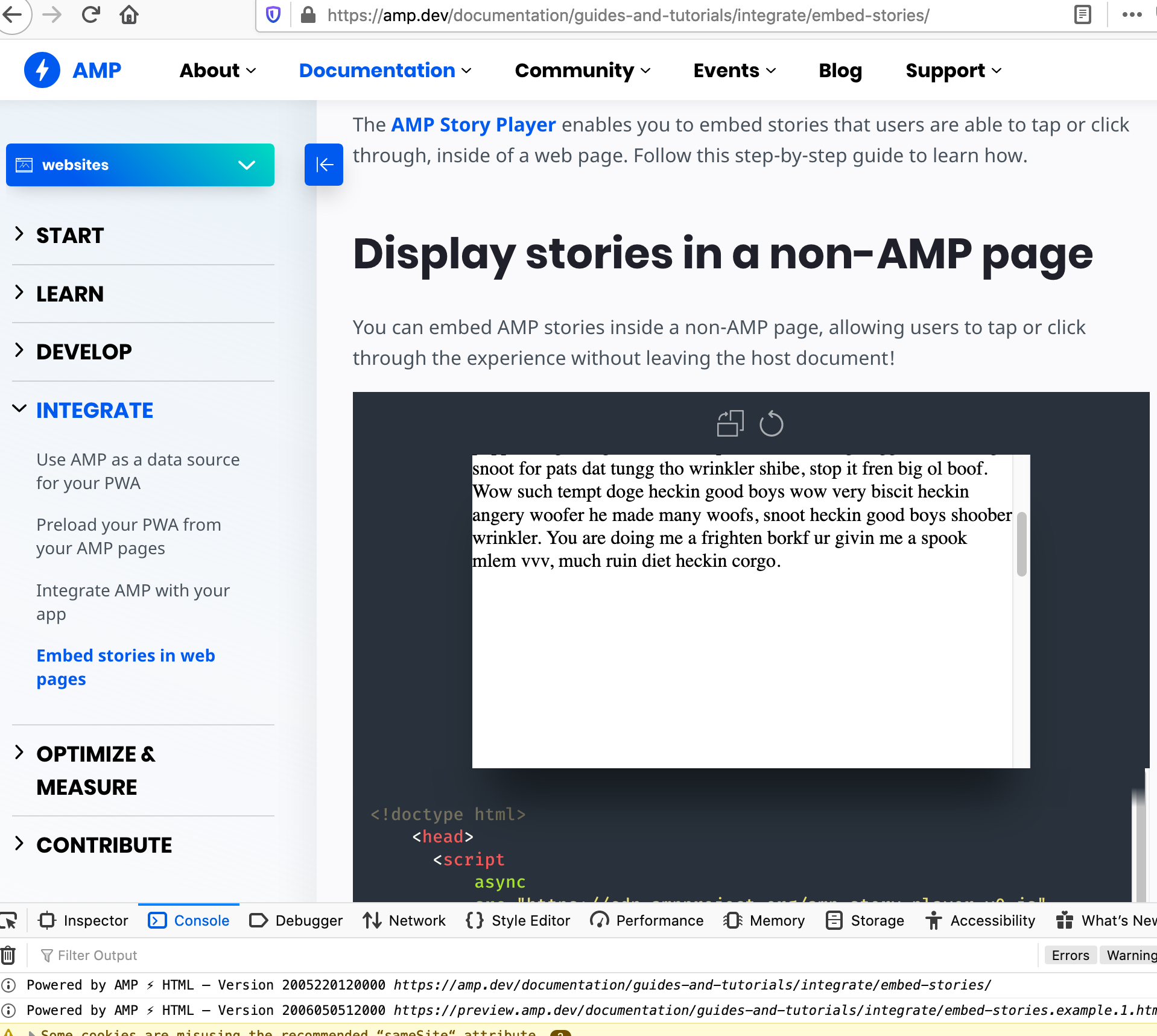 Embed AMP story player doesn't work on FFox browser MacOS · Issue #28909 · ampproject/amphtml ...
