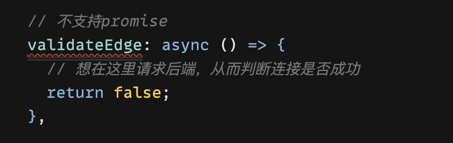 validateEdge 方法，不支持Promise · Issue #2489 · antvis/X6 · GitHub