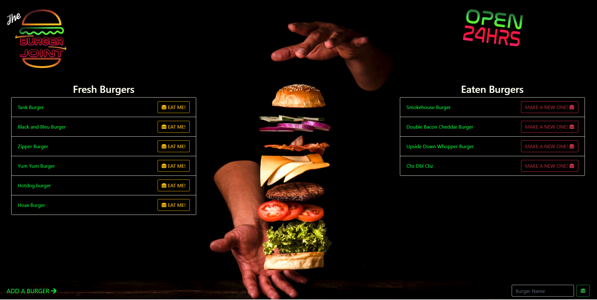 GitHub - jsf5077/burger: Welcome to The Burger Joint! The application ...