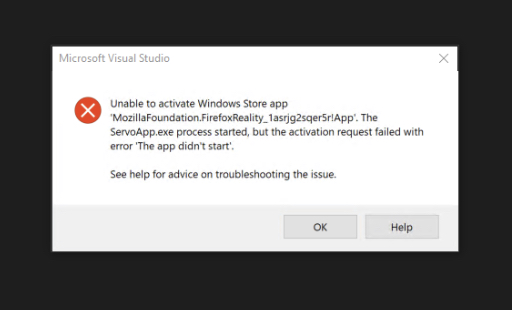 UWP: Unable to activate Windows Store App · Issue #25683 · servo/servo · GitHub