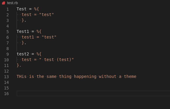 RUBY not showing formatting correctly · Issue #98221 · microsoft/vscode · GitHub