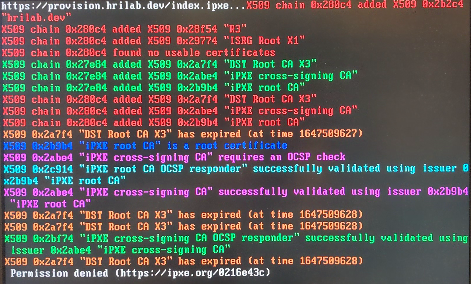 Certificate validation fails when the last certificate of the chain is ...