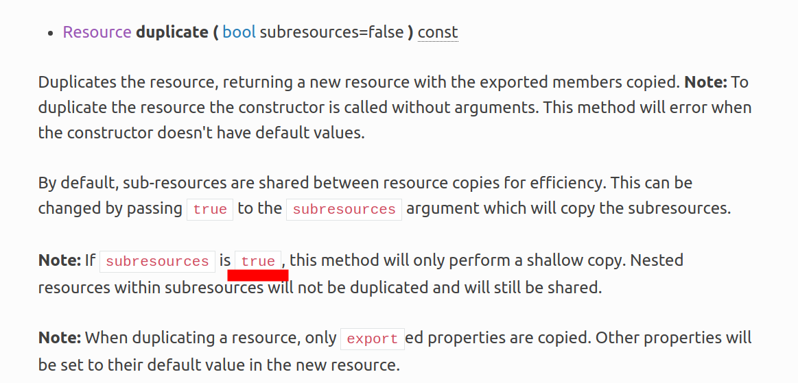 subresources of Resource's duplicate is ambiguous · Issue #6479 · godotengine/godot-docs · GitHub