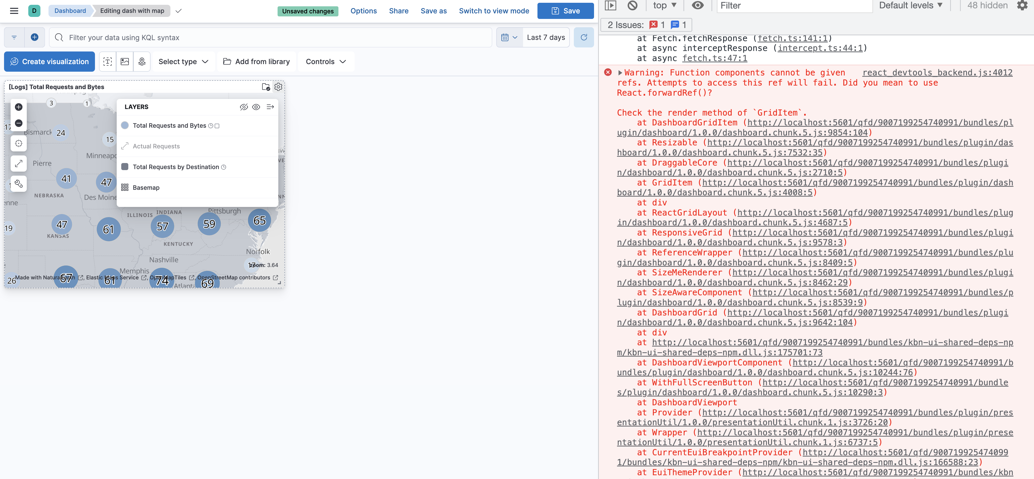 Dashboard React Grid Layout Griditem Displaying Warning In Console · Issue 151487 · Elastic