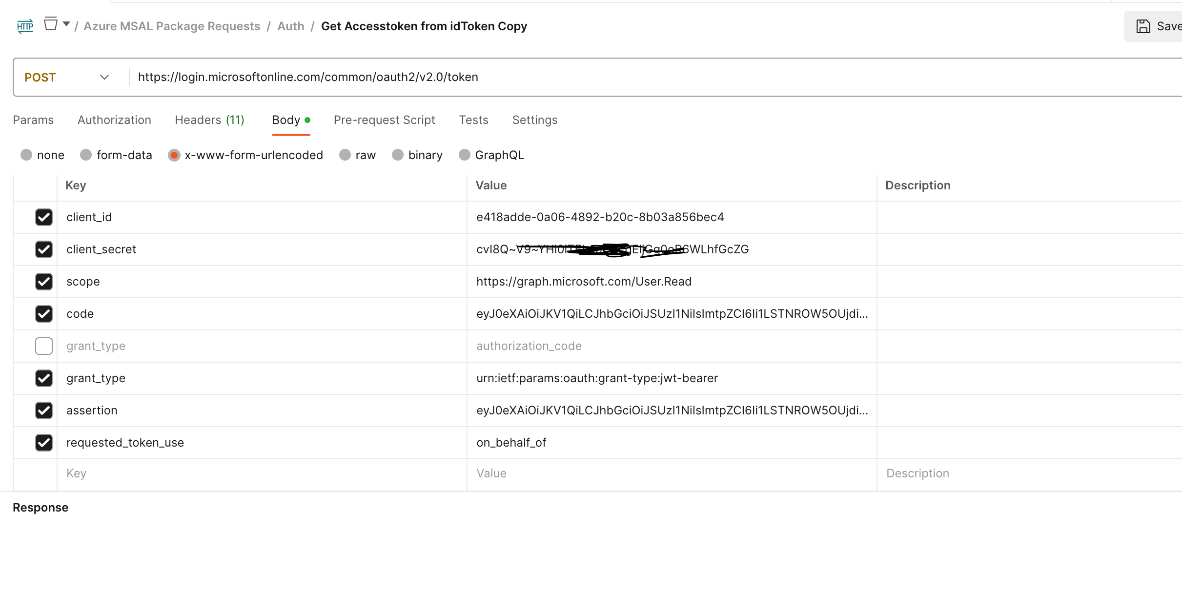 AADSTS65001: The user or administrator has not consented to use the application with ID ...
