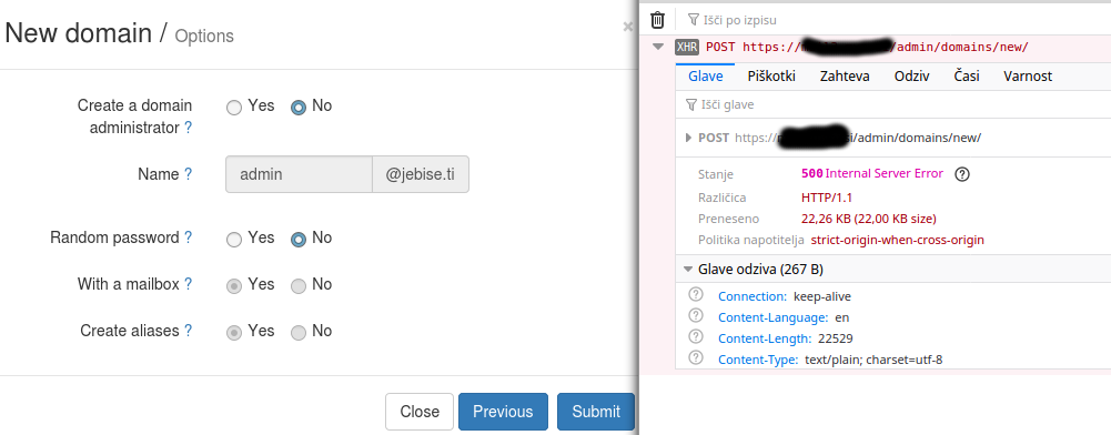 500 Internal server error o create user, add domain,.. · Issue #2304 · modoboa/modoboa · GitHub