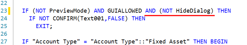 Event Request Codeunit 231 Gen Jnl Post Hide Dialog · Issue 964 · Microsoft