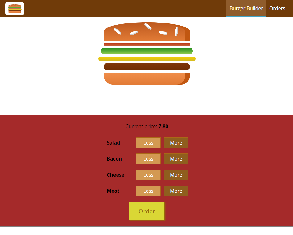 GitHub - Eemelinen/BurgerBuilder: Burger builder app done as a part of Udemy course: React - The ...