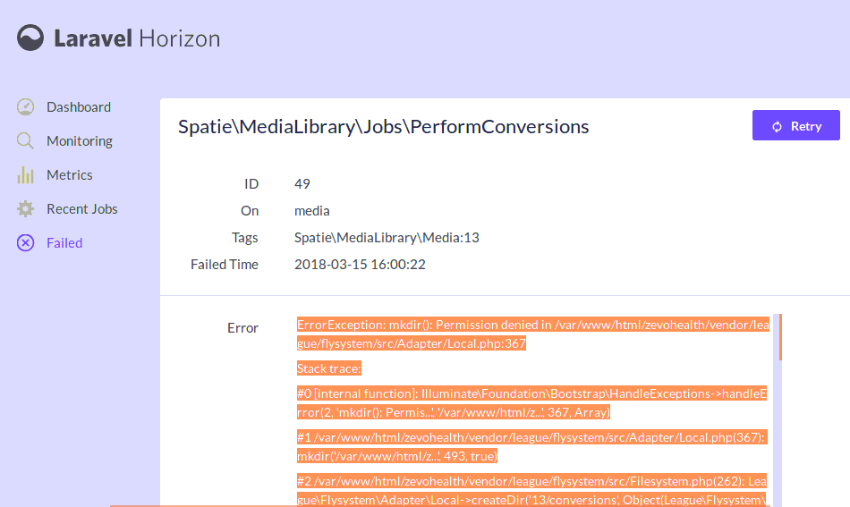 Getting Issue Related To Permission In Spatiemedialibraryjobsperformconversions · Issue 952 