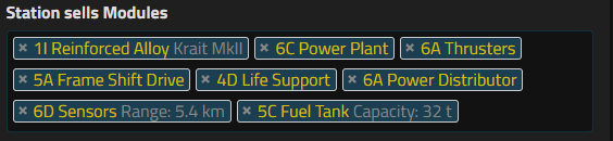 Components ignored by 'Stations that sell this build' · Issue #701 · EDCD/coriolis · GitHub