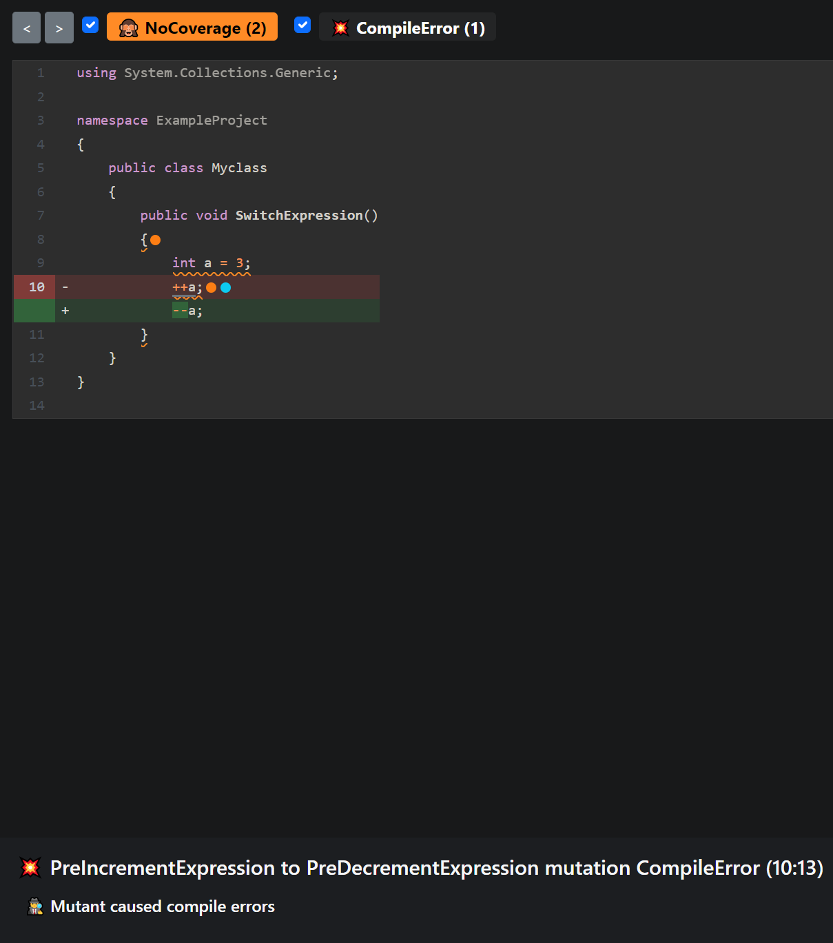 Mutants On Some Pre Incrementdecrement Operators Dont Compile · Issue 2272 · Stryker Mutator