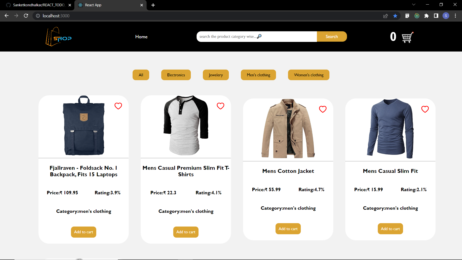 GitHub - Sanketkondhalkar/E-commerce_website_using_redux: it's a e-commerce website created ...