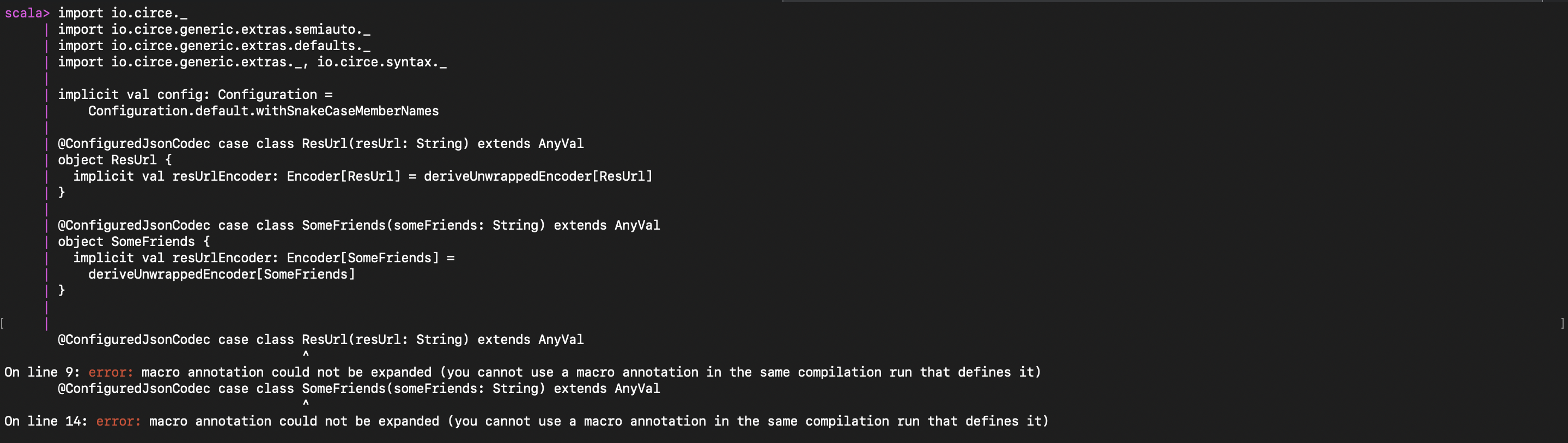 Encoding value classes and mapping type fields to snakeCase · Issue #1806 · circe/circe · GitHub