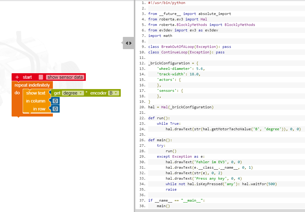 Get degree from encoder produces KeyError if no motor was used before on ev3dev · Issue #243 ...