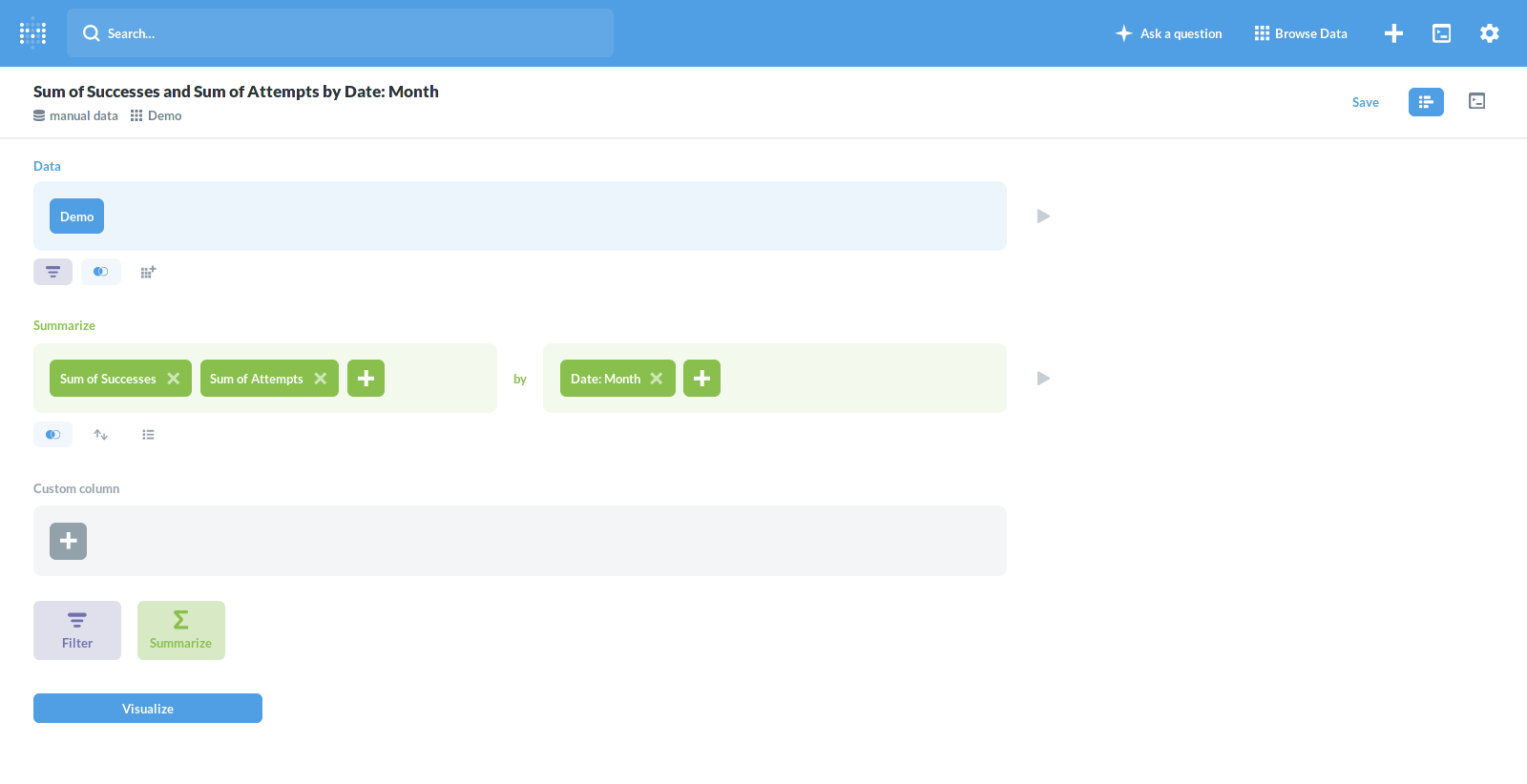 Custom column after aggregation: cannot select both aggregated metrics · Issue #10908 · metabase ...