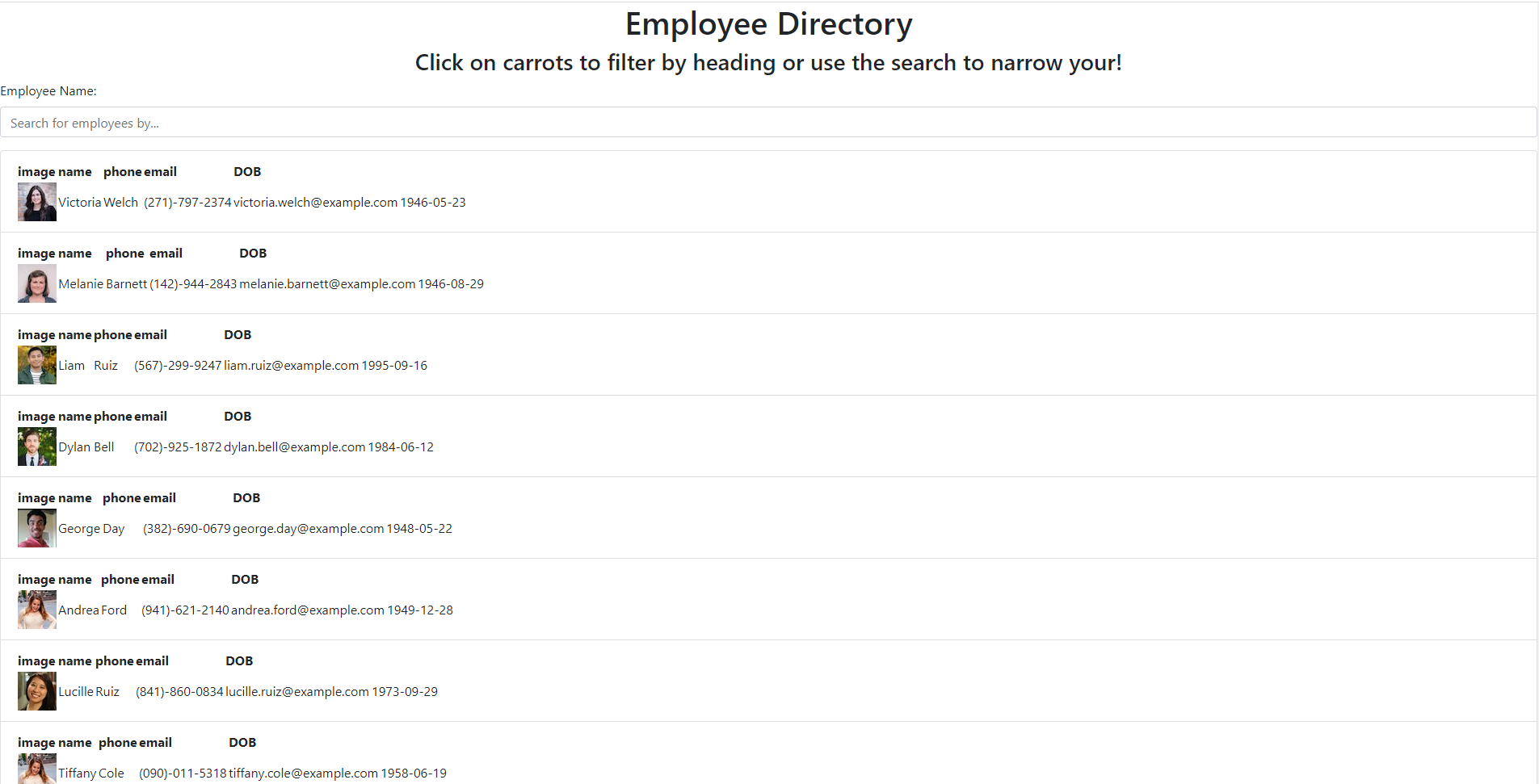 GitHub - MIllhouse36/employeeDirectory