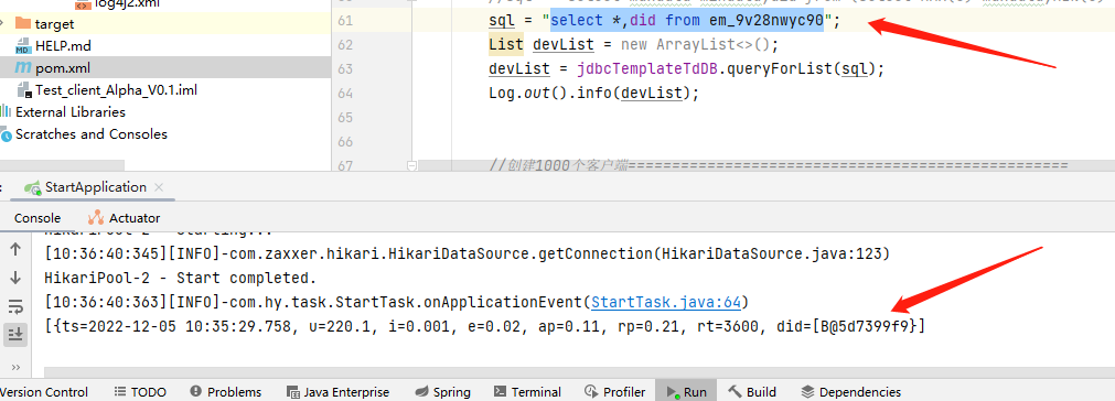 The VARCHAR type tag return data as byte[], which needs to be parsed into a String manually ...