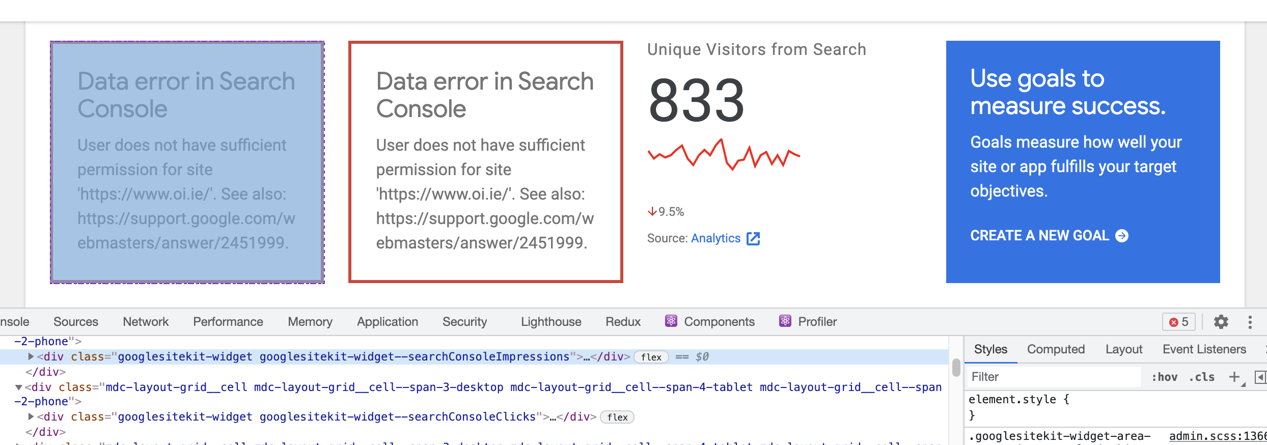 WP Dashboard widget CTAs take up too much space · Issue #1147 · google/site-kit-wp · GitHub