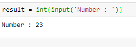 Sometime result = int(input('Number : ')) give you a illogical output ...