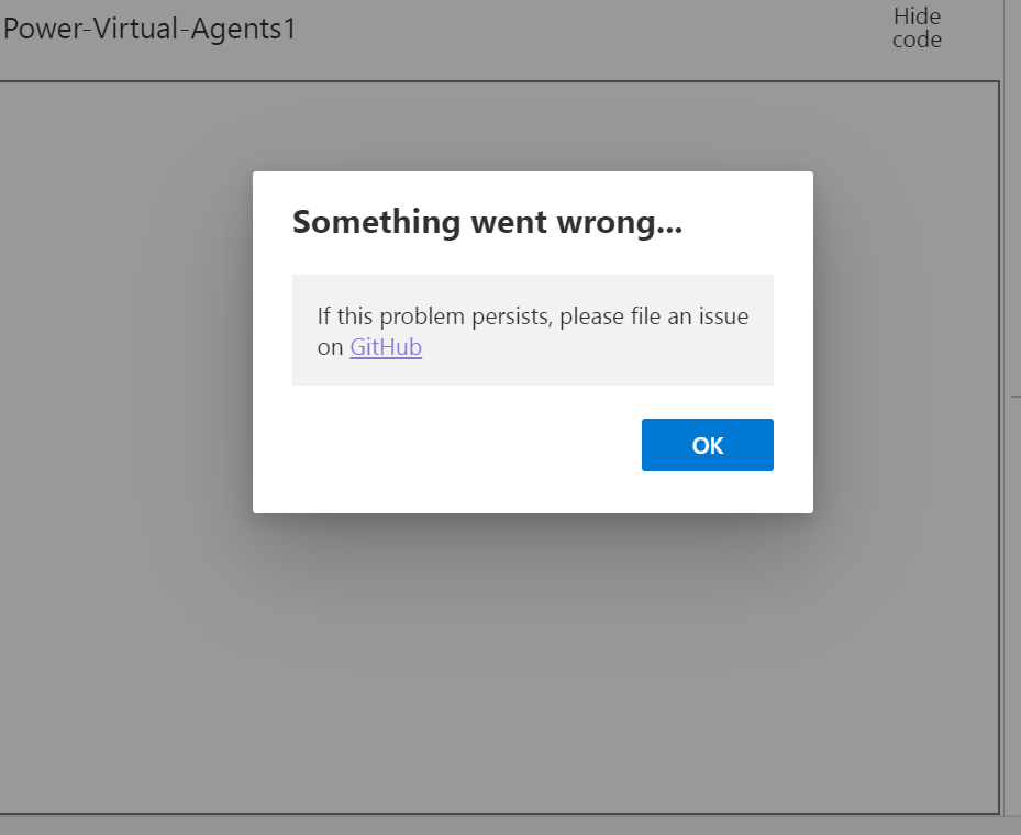 Something went wrong error when clicking on Show Code feature · Issue #9216 · microsoft ...