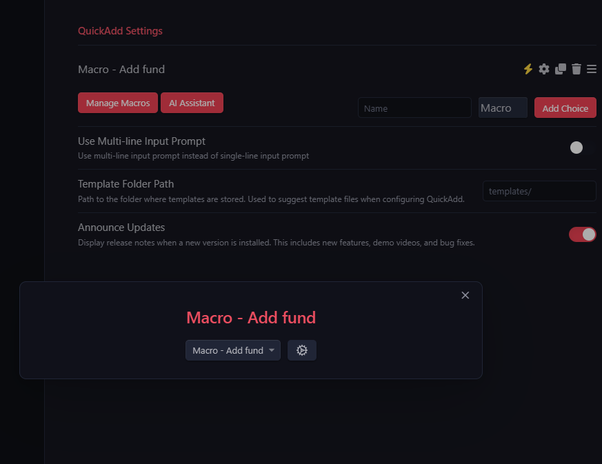 [BUG] No command selected for macro in newer version. · Issue #480 · chhoumann/quickadd · GitHub