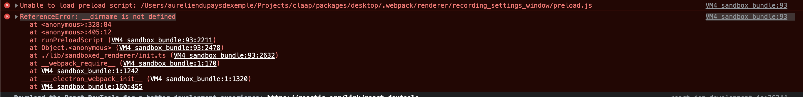 Electron Plugin Is Adding Dirname In Preload File After Compilation · Issue 670 · Getsentry 