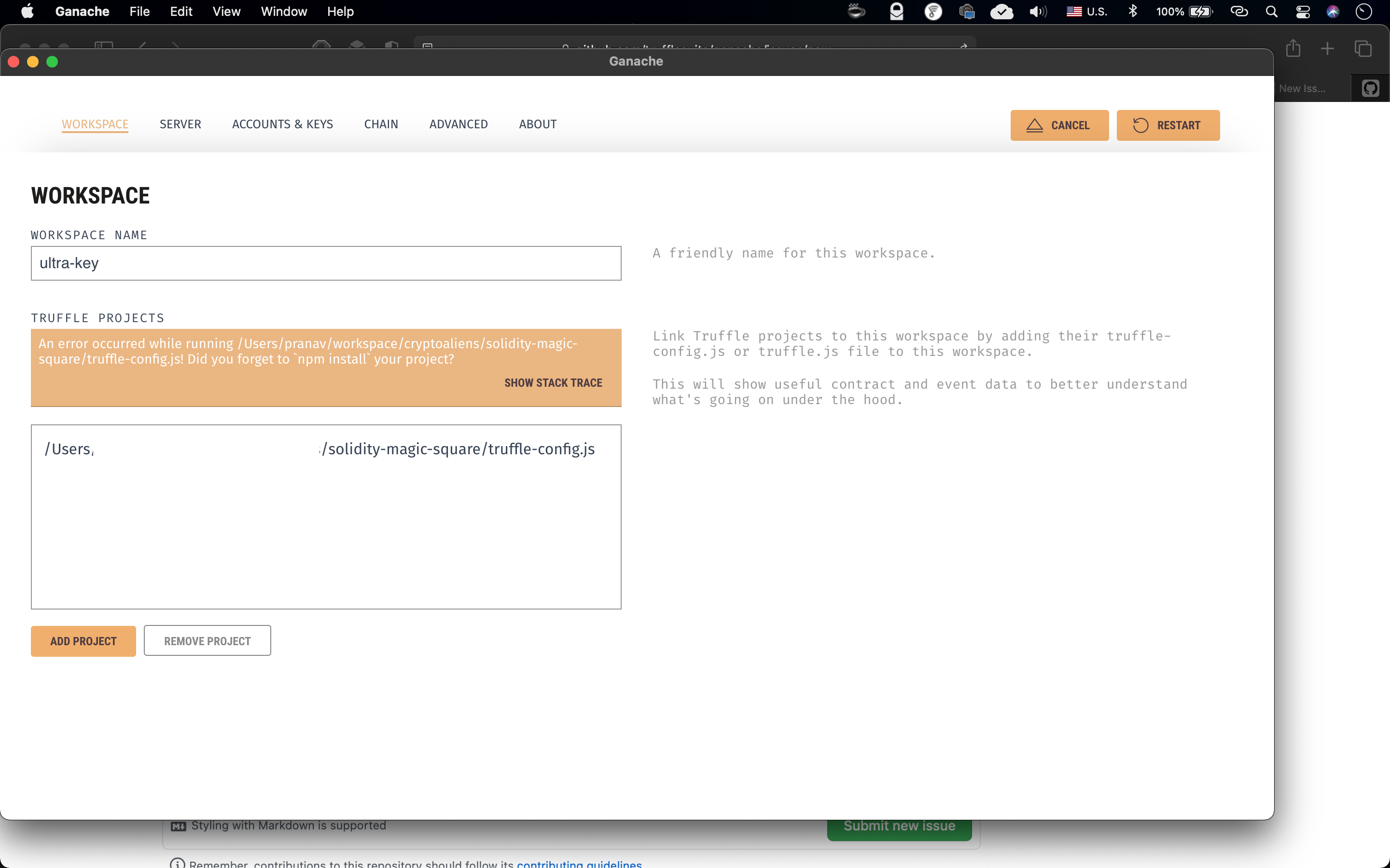 Unable to link truffle-config.js with Ganache app on OS X · Issue #2457 · ConsenSys-archive ...