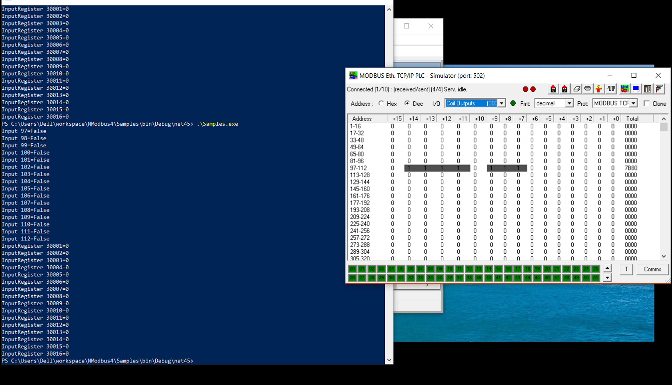 Unable to fetch correct data from Samples using a Modbus PLC Simulator · Issue #160 · NModbus4 ...