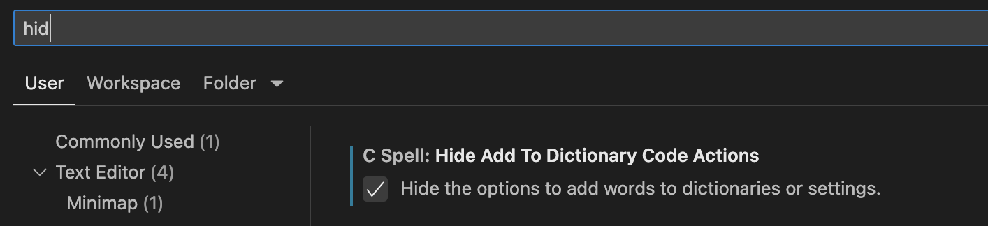 Feature req: vscode: Setting to hide quick fix entries for adding to dictionary · Issue #2430 ...