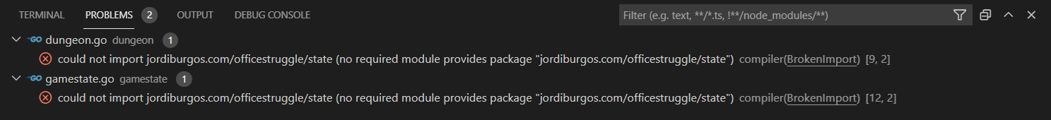 Resolved import cycles are not cleared from "PROBLEMS" tab · Issue #1653 · golang/vscode-go · GitHub