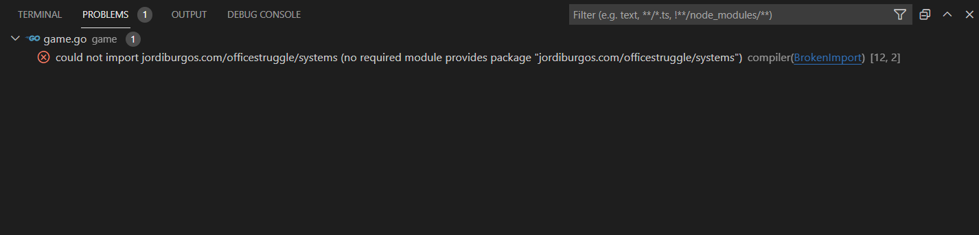 Resolved import cycles are not cleared from "PROBLEMS" tab · Issue #1653 · golang/vscode-go · GitHub