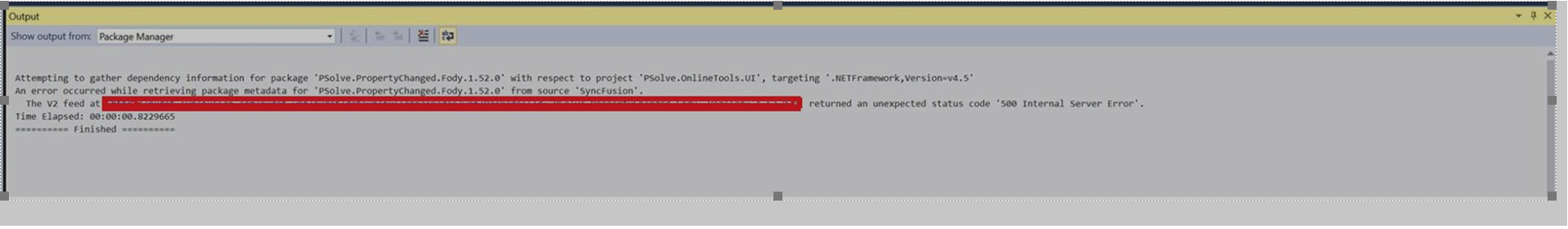 Get 500 internal server error from internal local feed when select ...