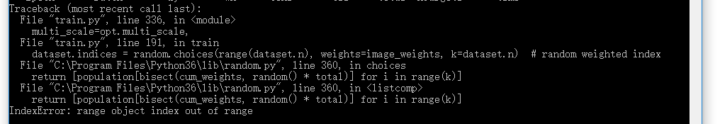 IndexError: range object index out of range · Issue #279 · ultralytics/yolov3 · GitHub