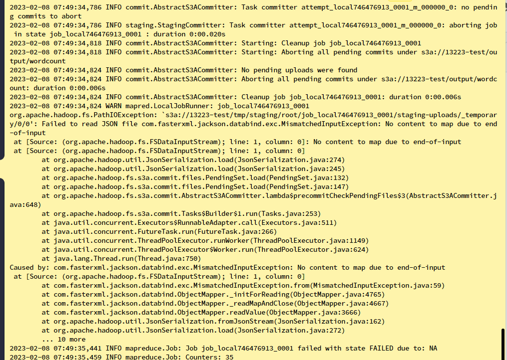 [S3] About the problem that Hadoop's own example cannot be passed · Issue #4191 · seaweedfs ...