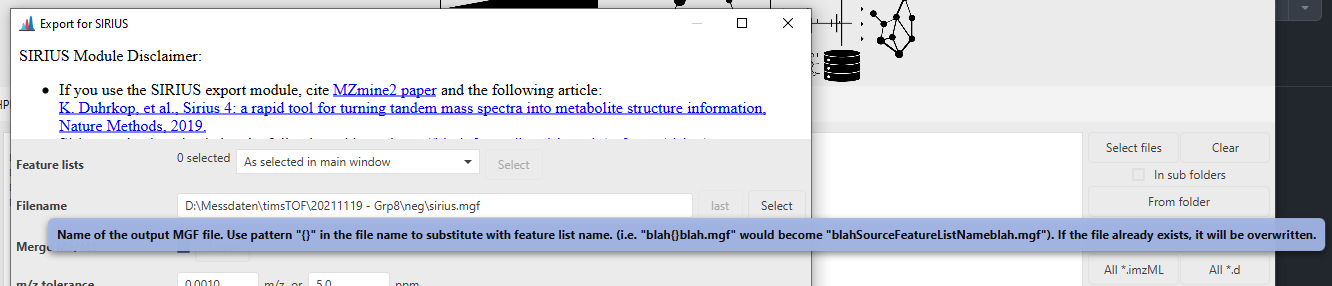 Export multiple feature lists to .mgf, without overwriting the same file · Issue #1214 · mzmine ...
