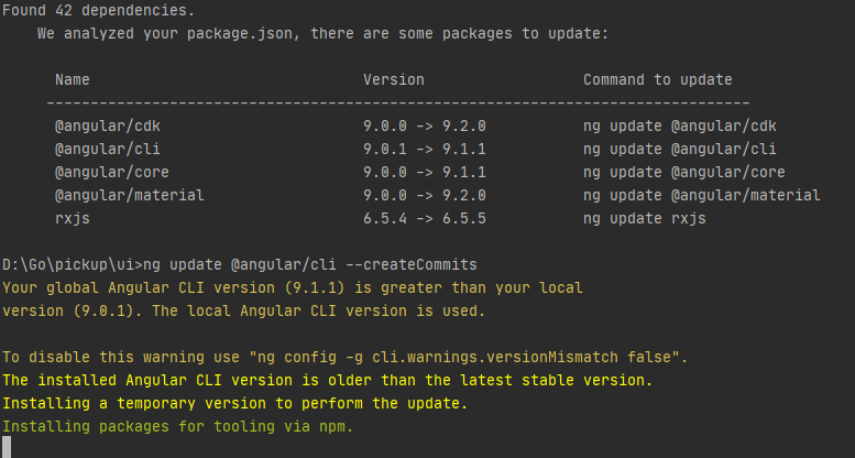Very strange messages when update CLI · Issue #17450 · angular/angular-cli · GitHub